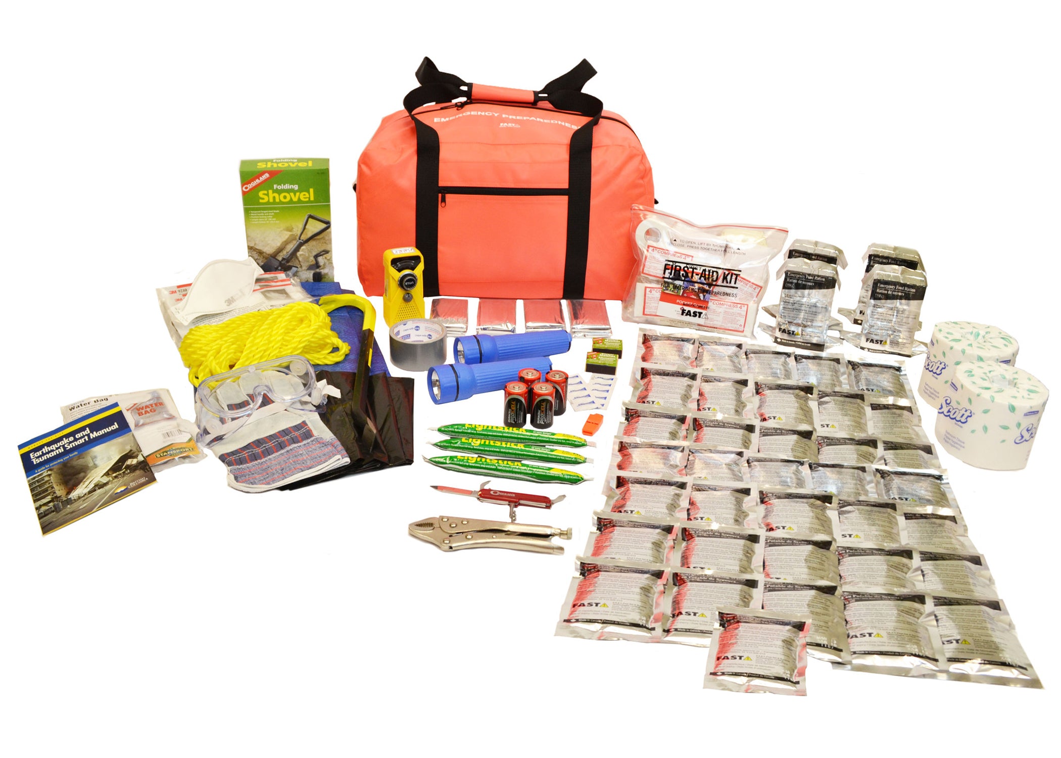 Grab-and-Go 4 Person Emergency Kit includes First Aid (EKIT1390.2FA ...