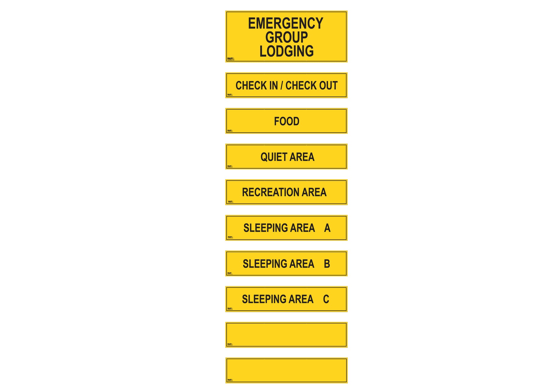 Group Lodging Signage Set (SIGN1016) – F.A.S.T. Limited